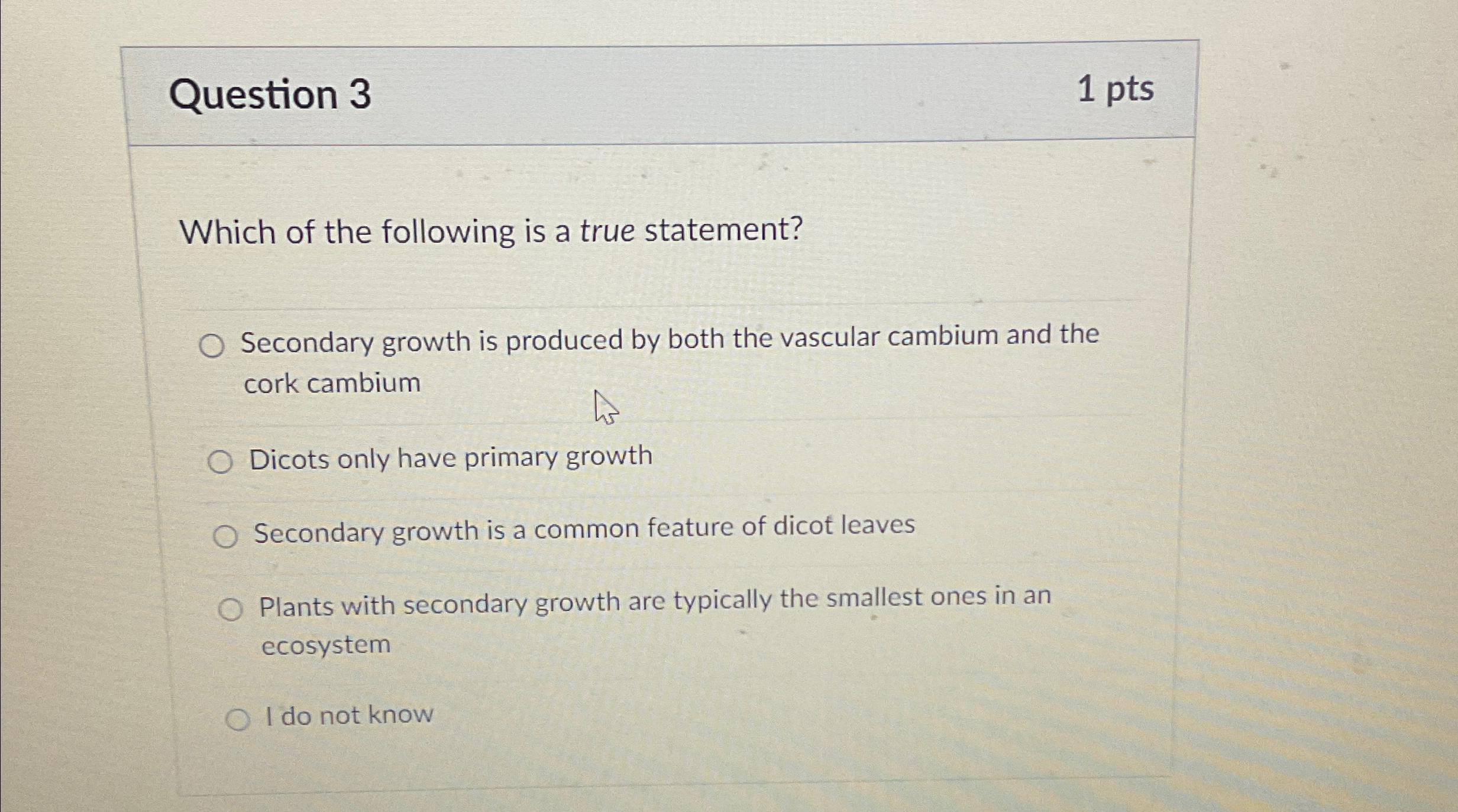 Solved Question 31 ﻿ptsWhich of the following is a true | Chegg.com