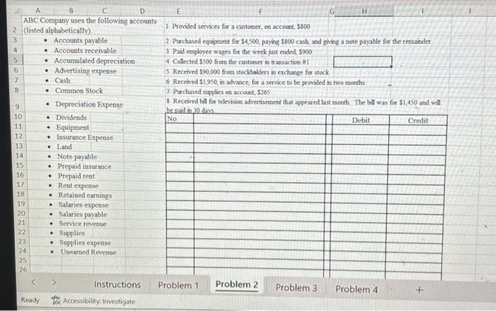 Solved prepare journal entries in proper format for ABC | Chegg.com