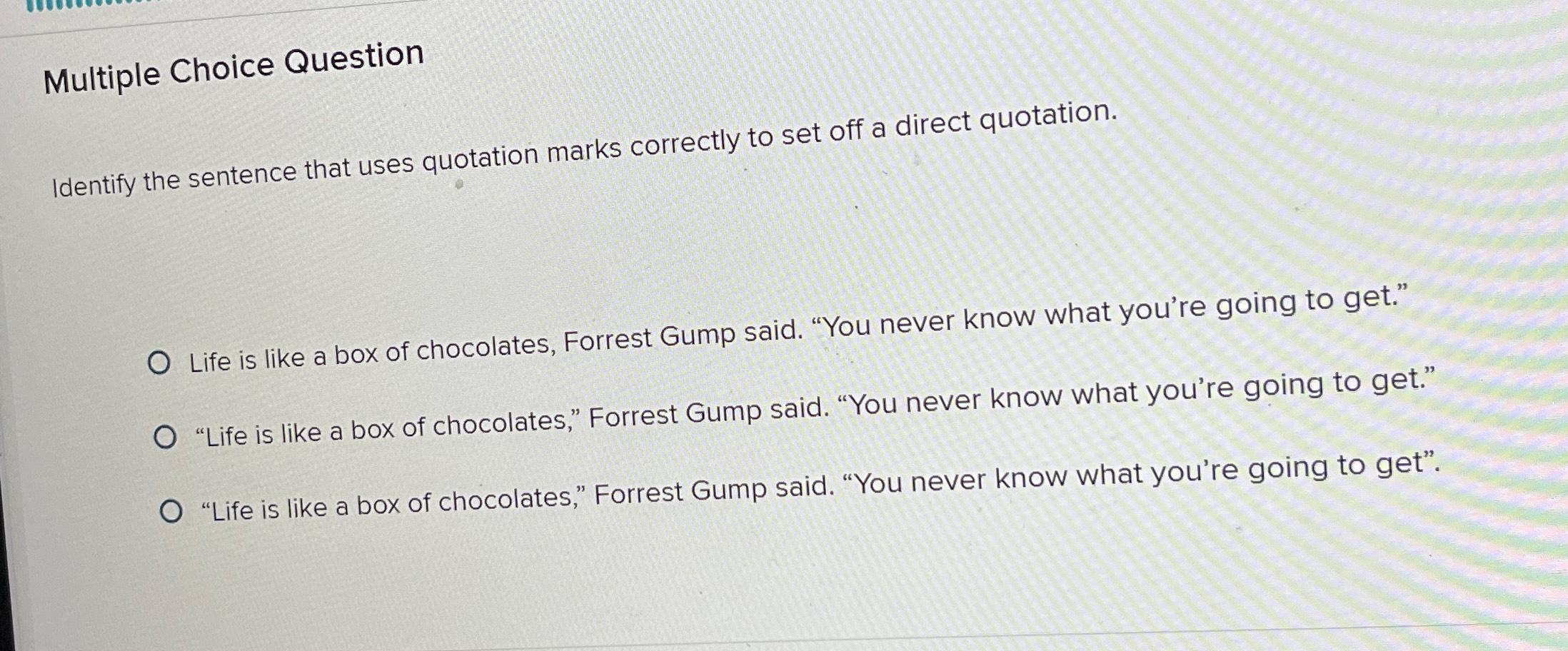 Solved Multiple Choice QuestionIdentify the sentence that | Chegg.com