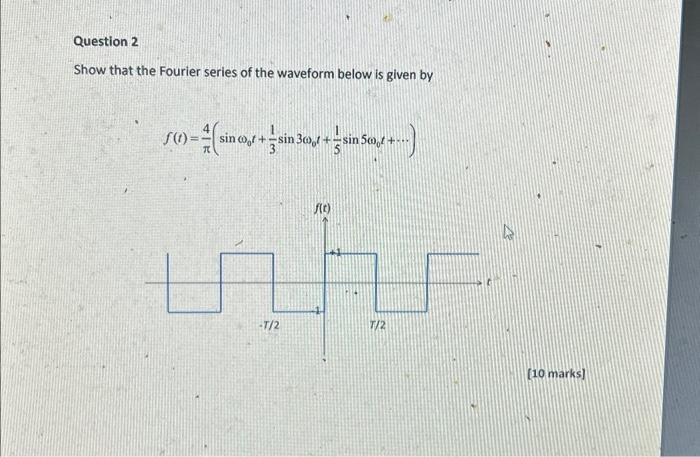 Solved Question 2 Show that the Fourier series of the | Chegg.com