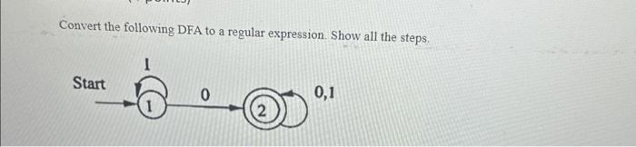 Solved Convert the following DFA to a regular expression. | Chegg.com