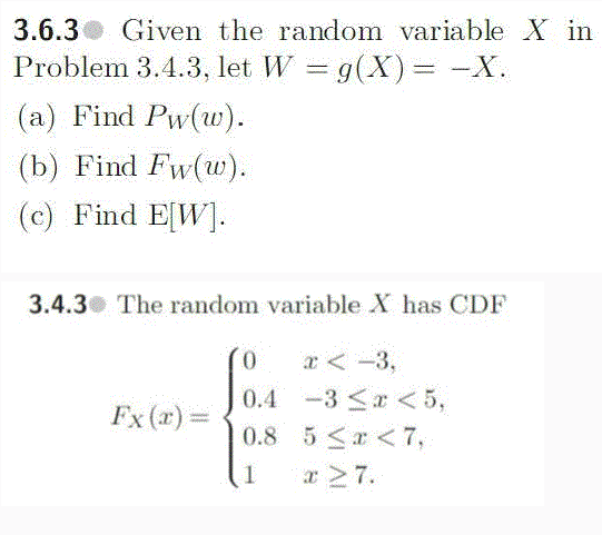 Solved 343 The Random Variable X Has Cdf Fxx 0x 8278