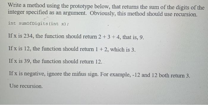 Solved Write a method using the prototype below, that | Chegg.com