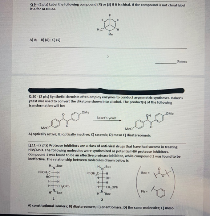 Solved 99-(2 pts) Label the following compound (R) or (S) if | Chegg.com