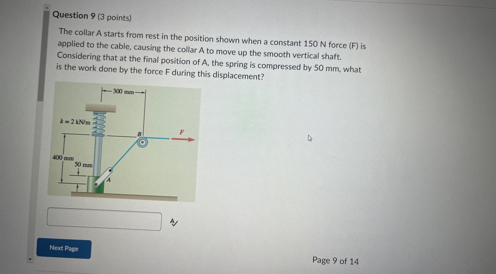 Solved Question 9 (3 ﻿points)The collar A starts from rest | Chegg.com