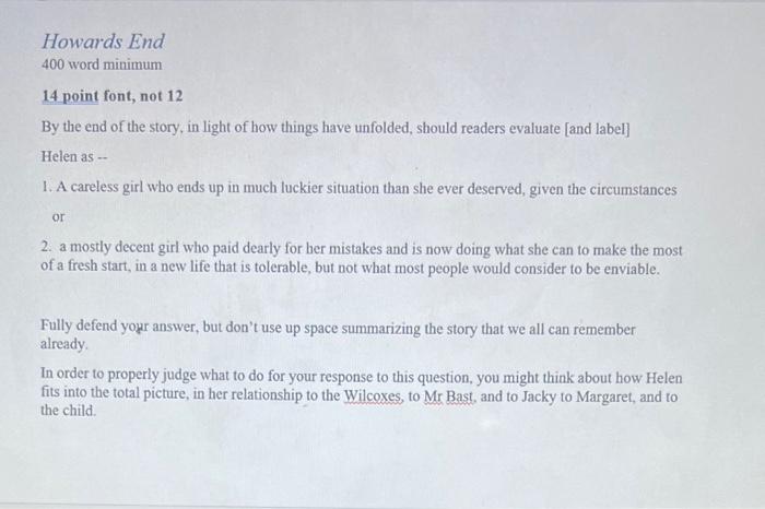 14 point font, not 12 By the end of the story, in | Chegg.com