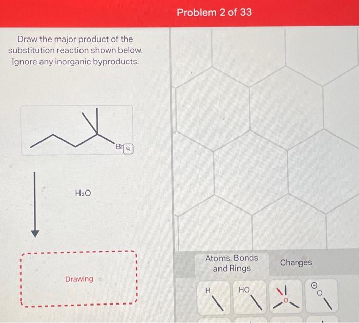 Solved Draw the major product of the substitution reaction | Chegg.com