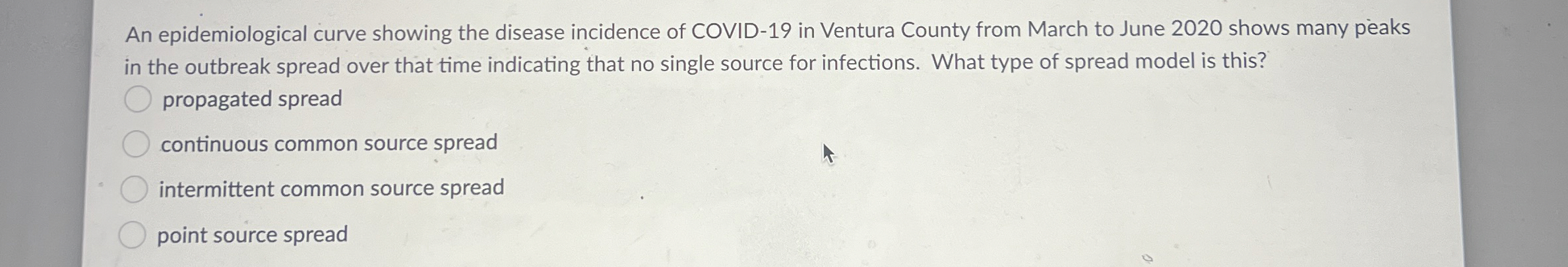 An epidemiological curve showing the disease | Chegg.com