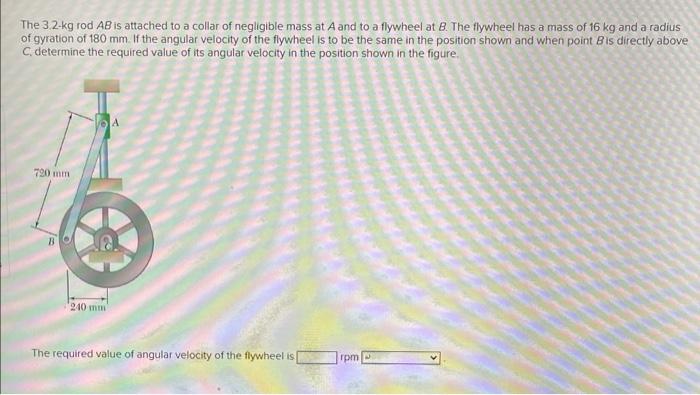 Solved The 3.2-kg rod AB is attached to a collar of | Chegg.com