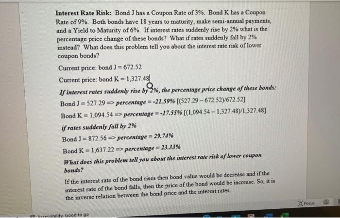 Solved Interest Rate Risk Bond J Has A Coupon Rate Of 3