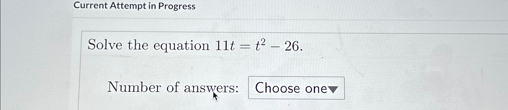 Solved Current Attempt in ProgressSolve the equation | Chegg.com