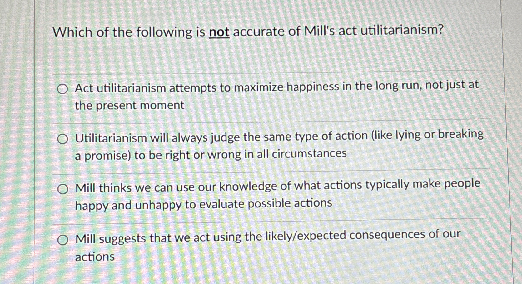 Solved Which of the following is not accurate of Mill's act | Chegg.com