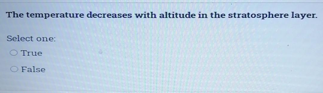 Solved The temperature decreases with altitude in the | Chegg.com