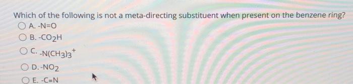 Solved Which of the following is not a meta-directing | Chegg.com
