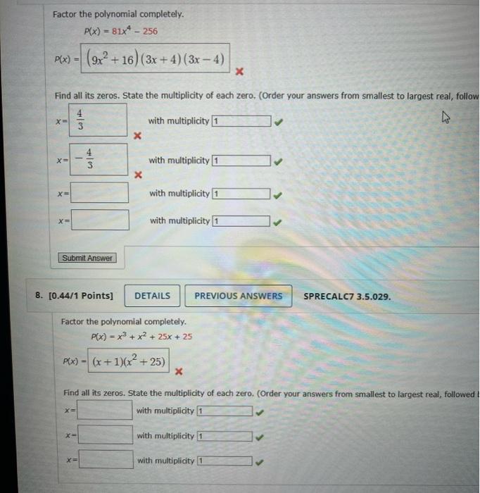 Solved Factor the polynomial completely. | Chegg.com