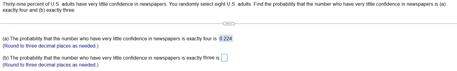 Solved Thirty-nine percent of U.S. ﻿adults have very little | Chegg.com