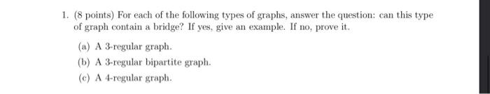 Solved 1. (8 points) For each of the following types of | Chegg.com