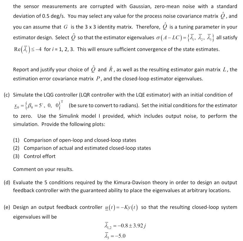 Solved A simplified linear model of the lateral dynamics of | Chegg.com