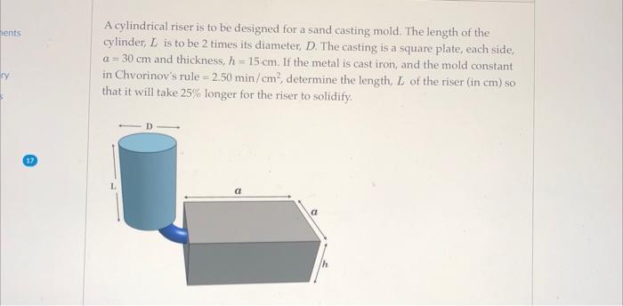 Solved A cylindrical riser is to be designed for a sand | Chegg.com