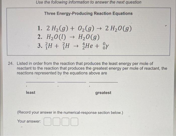 Solved Use the following information to answer the next | Chegg.com