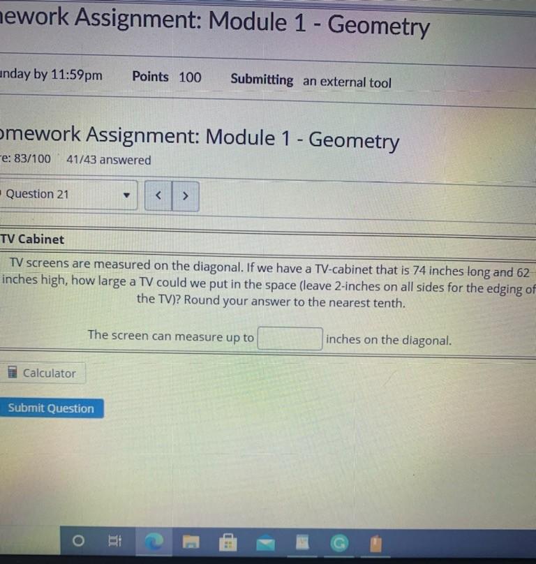 Solved mework Assignment: Module 1 - Geometry anday by 11:59 | Chegg.com