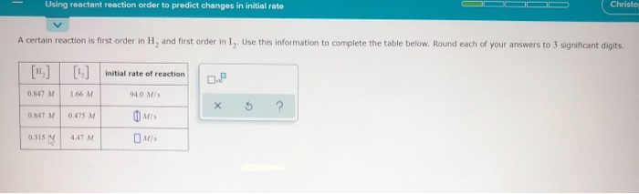 Solved Using reactant reaction order to predict changes in | Chegg.com