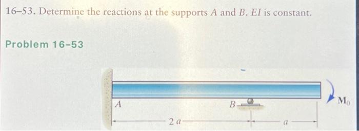 Solved 16 53 Determine The Reactions At The Supports A And