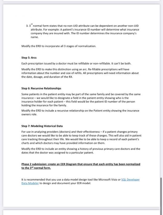 HealthOne Medical Database Project Scenario You are a | Chegg.com
