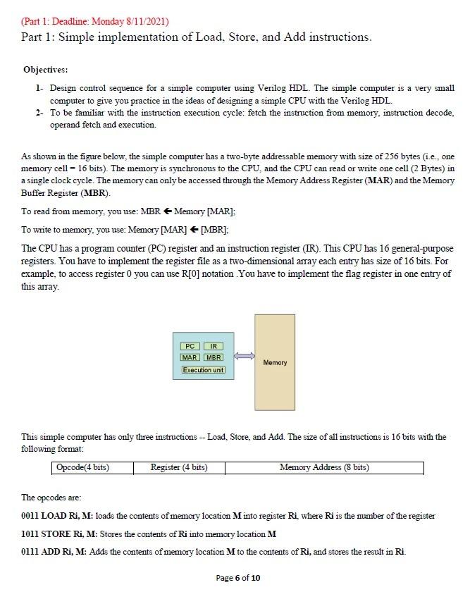 Solved (Part 1: Deadline: Monday 8/11/2021) Part 1: Simple | Chegg.com