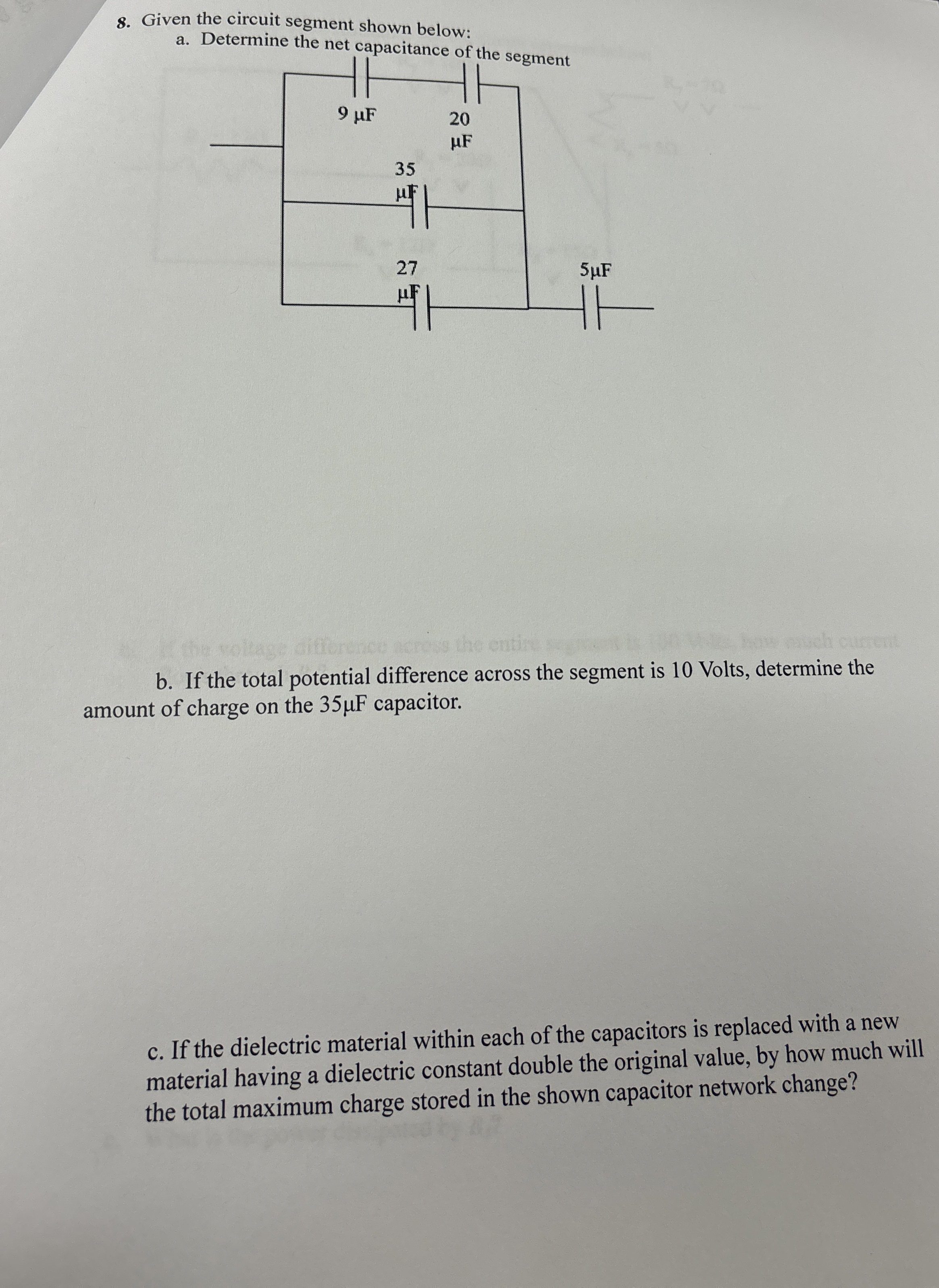 Solved Given the circuit segment shown below:a. ﻿Determine | Chegg.com