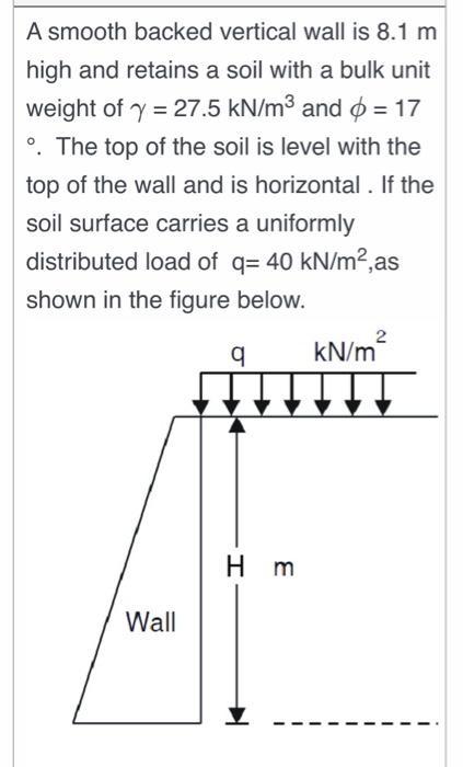 Solved The total active thrust on the wall per linear meter | Chegg.com
