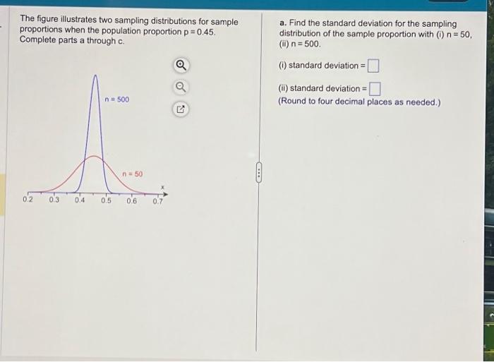Solved The figure illustrates two sampling distributions for | Chegg.com