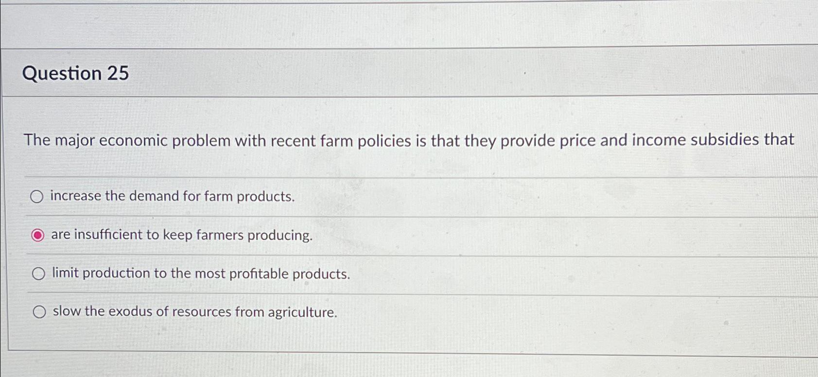 Solved Question 25The major economic problem with recent | Chegg.com
