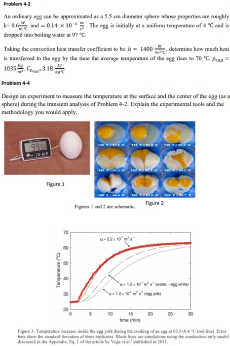 Solved Problem 4-2 An ordinary egg can be approximated as a | Chegg.com