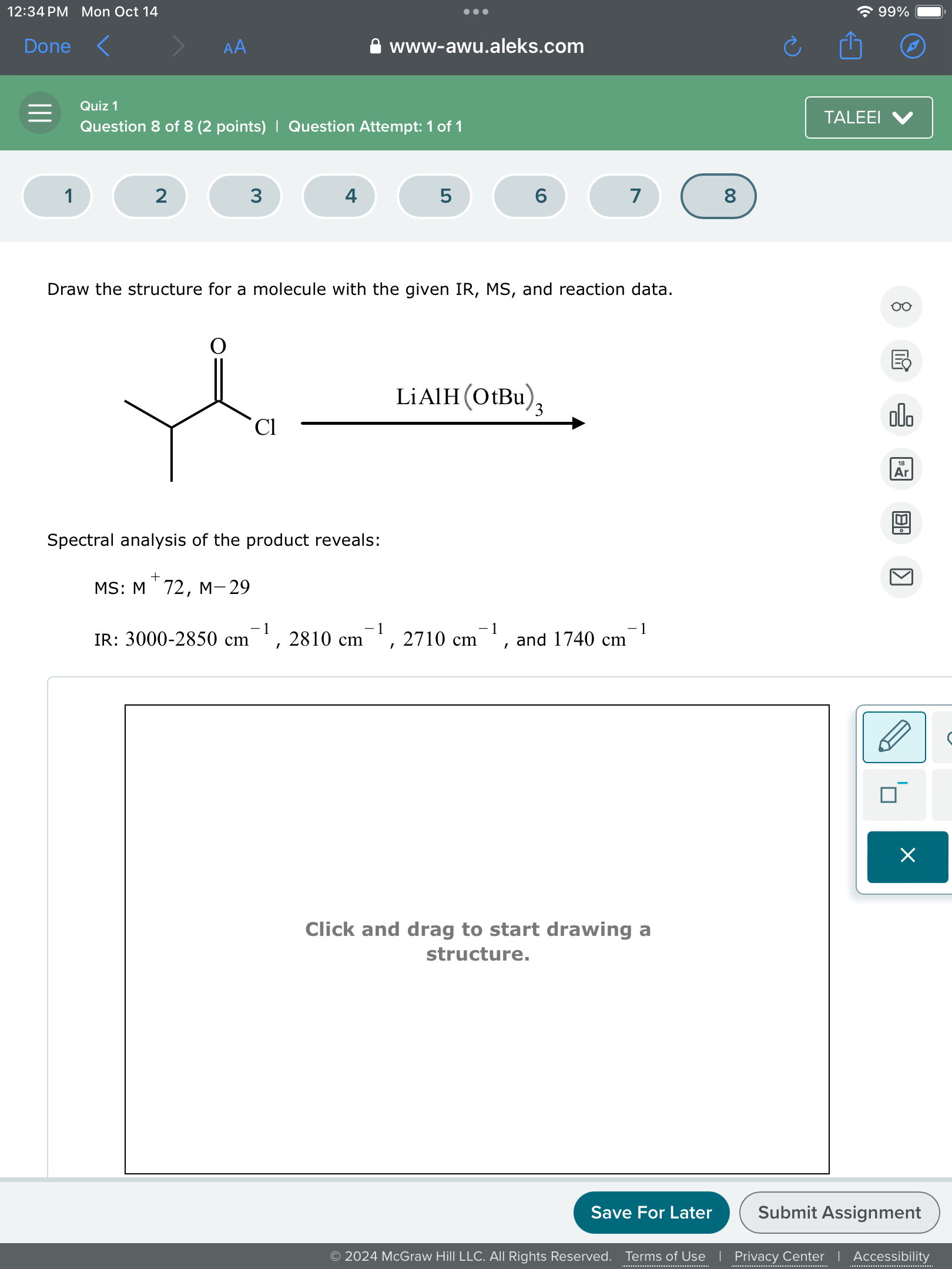 Solved Draw the structure for a molecule with the given IR, | Chegg.com
