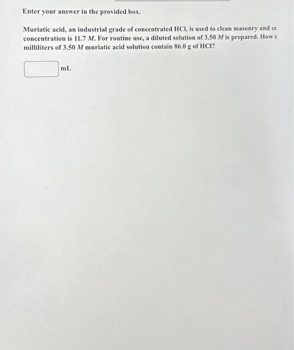 Enter your answer in the provided box. Calculate the | Chegg.com