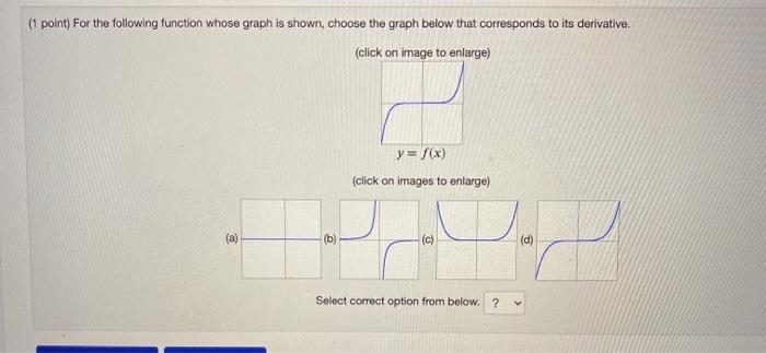 Solved 1 Point For The Following Function Whose Graph Is