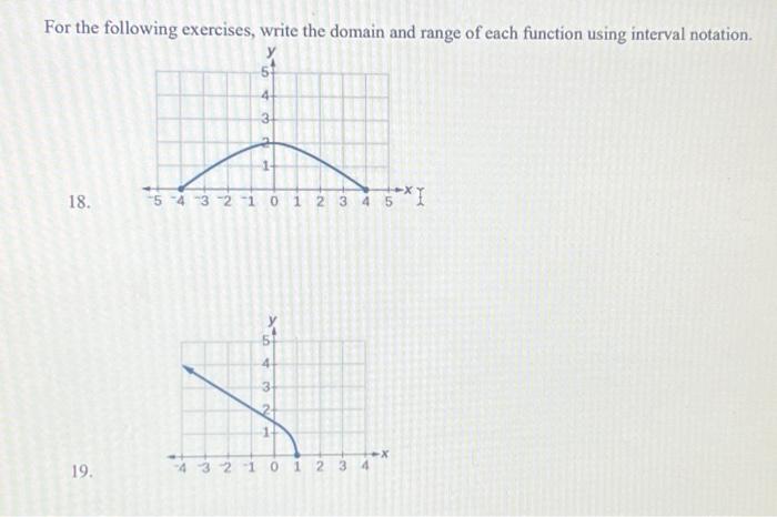 Solved For The Following Exercises Write The Domain And