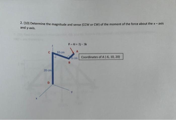 Solved 2. (10) Determine the magnitude and sense (CCW or CW) | Chegg.com
