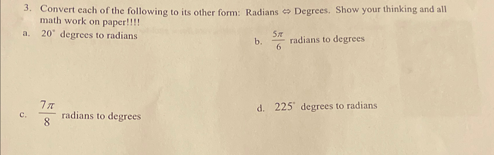 Solved Convert each of the following to its other form: | Chegg.com