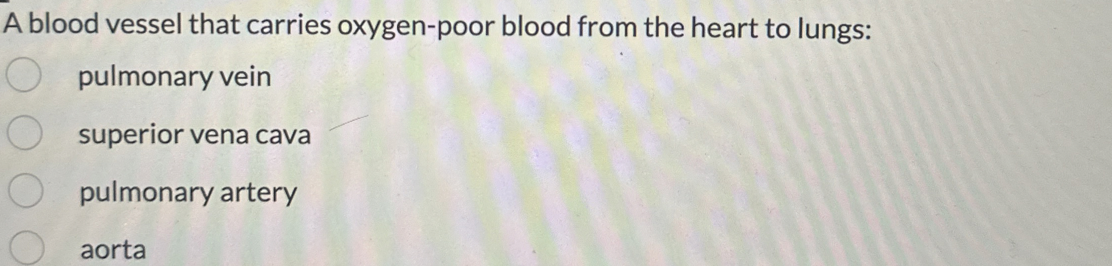 Solved A blood vessel that carries oxygen-poor blood from | Chegg.com