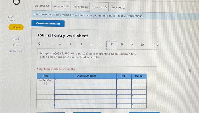 se those calculated values to prepare your journal | Chegg.com