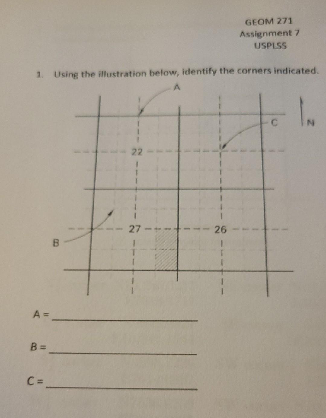 Solved GEOM 271 Assignment 7 USPLSS 1. Using the | Chegg.com