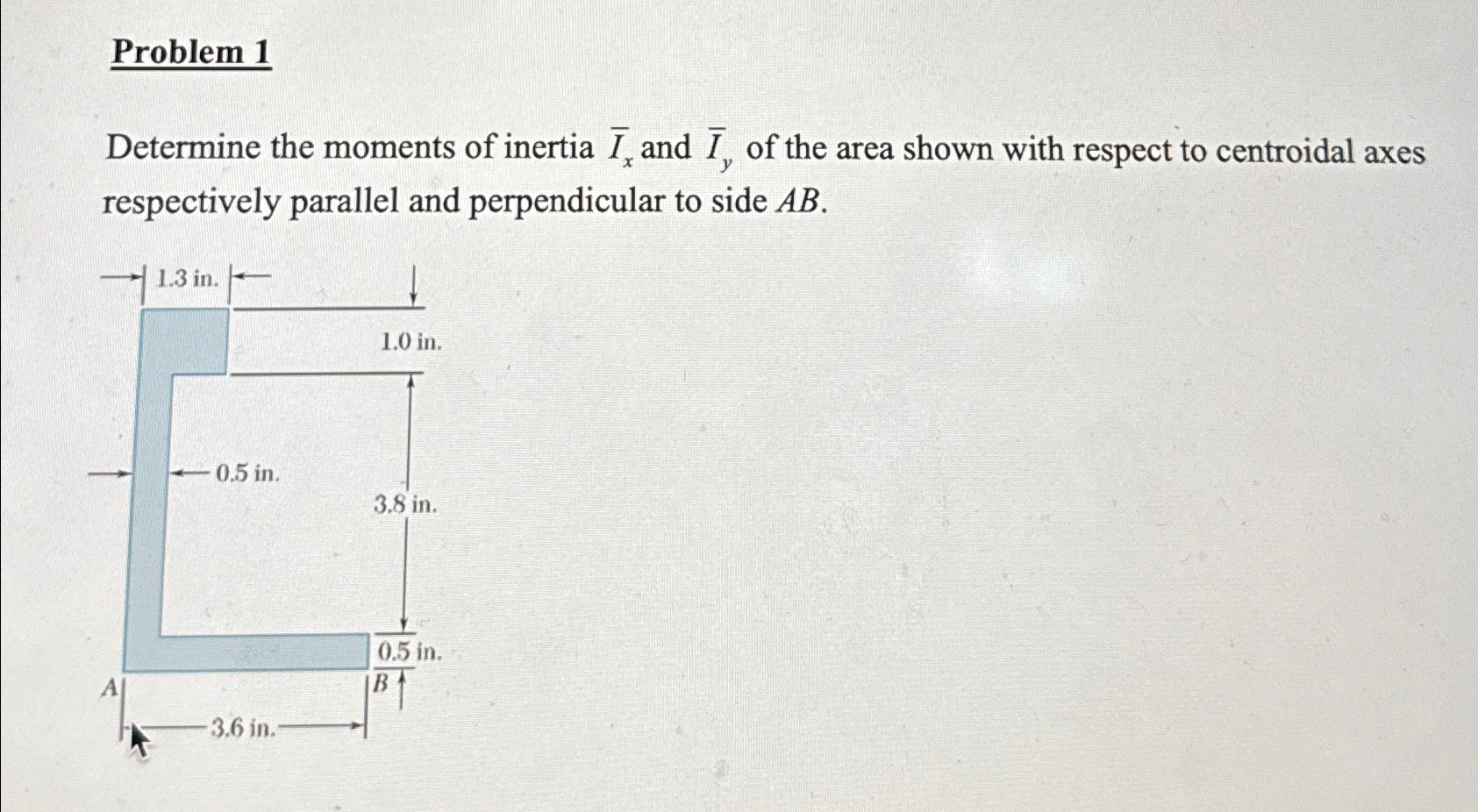 Solved Problem 1Determine the moments of inertia ?bar (I)x | Chegg.com