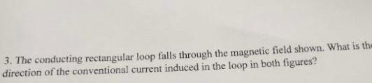 Solved 3. The conducting rectangular loop falls through the | Chegg.com