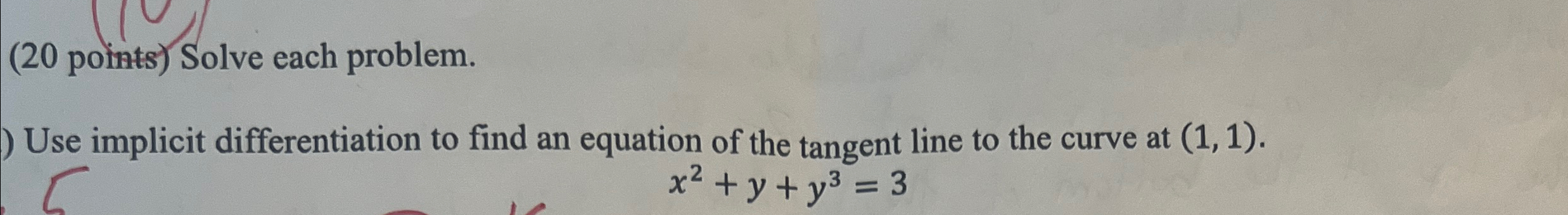 Solved (20 ﻿points) ﻿Solve each problem.Use implicit | Chegg.com