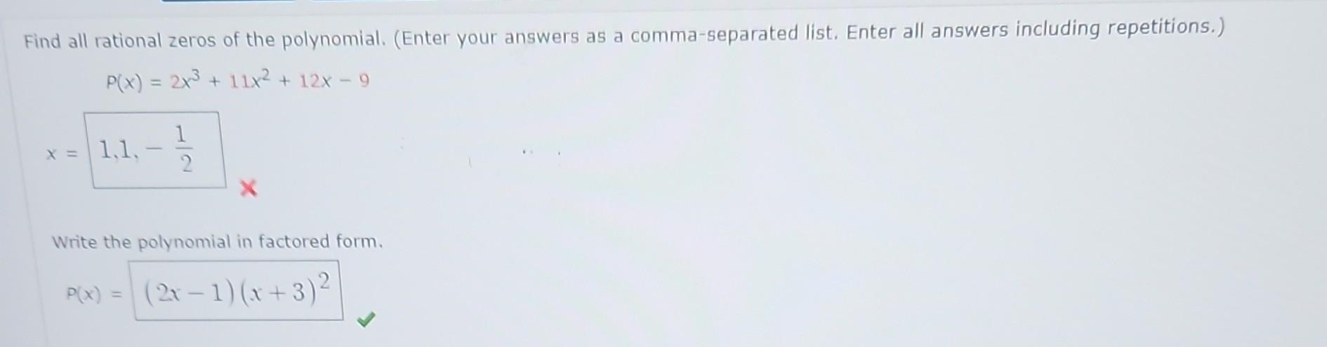 Solved List All Possible Rational Zeros Given By The