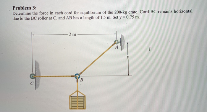 Solved Problem 3: Determine the force in each cord for | Chegg.com