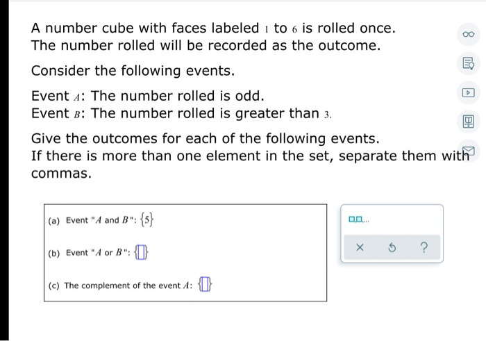 Solved A number cube with faces labeled i to 6 is rolled | Chegg.com