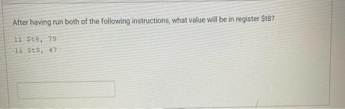 Solved After having run both of the following instructions, | Chegg.com
